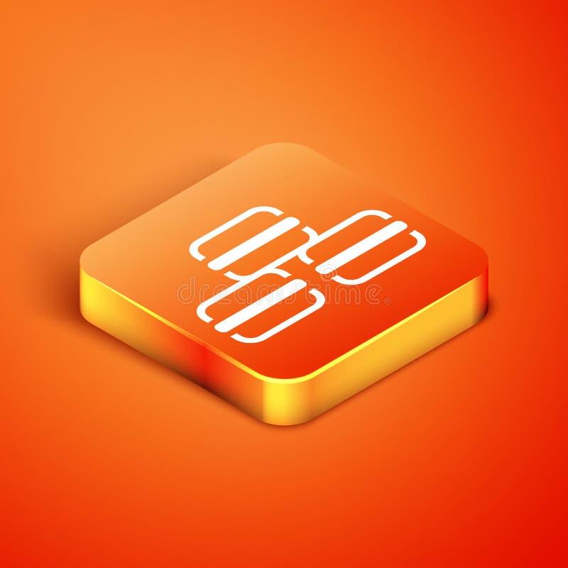 Isometric Macaron Cookie Icon Isolated on Orange Background. Macaroon ...