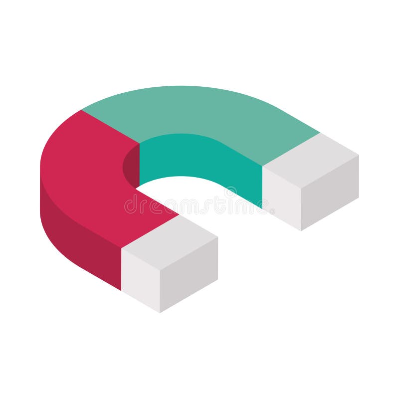 Isometric magnet icon stock vector. Illustration of magnetic - 265640763