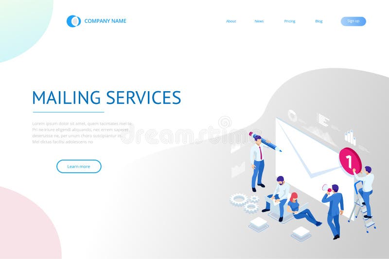 Isometric Mailing List or Mailing Services. Online Marketing and ...