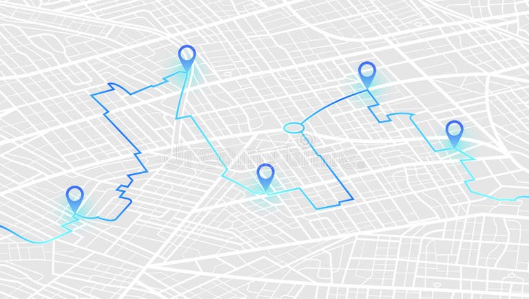 Isometric Main Road Throughout Map. Navigation Mapping Technology for ...