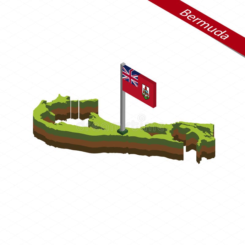 Bermuda Isometric Map and Flag. Vector Illustration Stock Vector ...