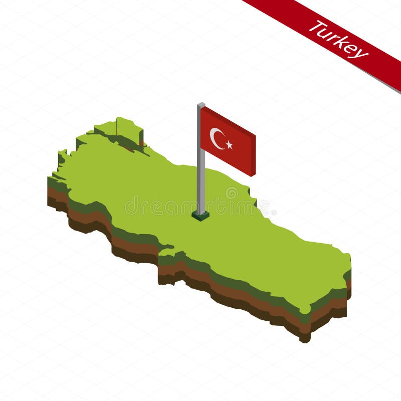 Turkey Isometric Map and Flag. Vector Illustration Stock Vector ...