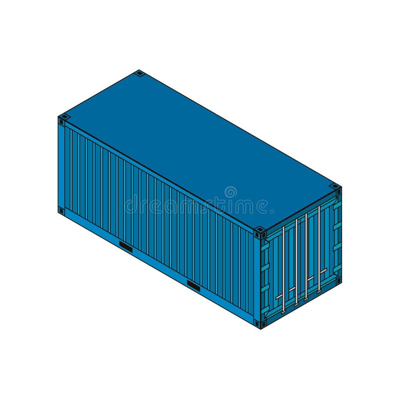 Isometric, Marine Container. Stock Vector - Illustration of container ...