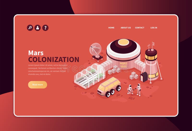 Colonizing Mars Website Banner Stock Vector - Illustration of ...