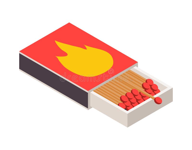 Isometric Matches Icon stock vector. Illustration of single - 239120442