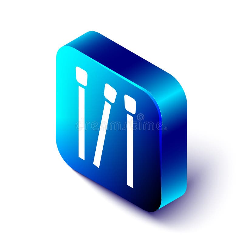 Isometric Matches Icon Isolated on White Background. Blue Square Button ...