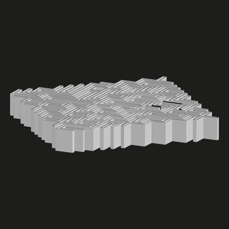 Isometric Maze Blocks. Three Dimensional Labyrinth. Elevated Puzzle ...