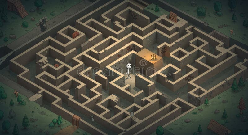Stick Figure Labyrinth Solution Stock Illustrations – 23 Stick Figure ...
