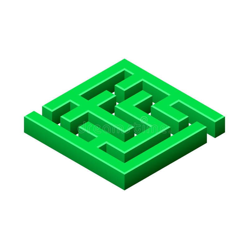 Isometric Maze, Labyrinth for Business Concept. Vector Isolated ...