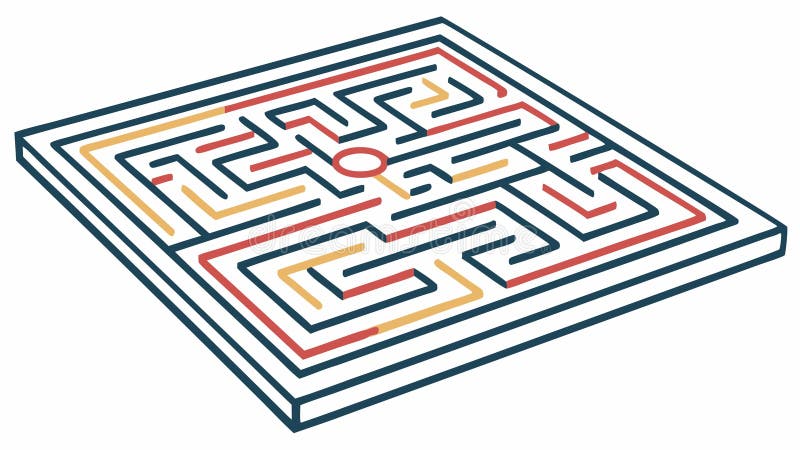 Isometric Maze Puzzle Challenge Illustration Vector Design Generative ...
