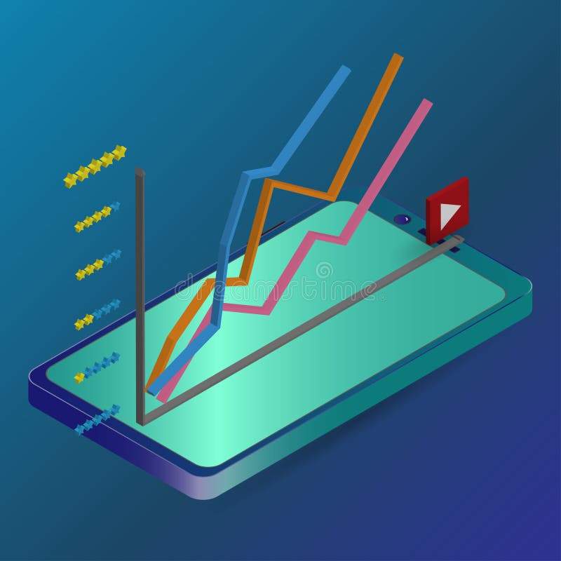 Social Media Analytics Popularity Graphs. Stock Vector - Illustration ...
