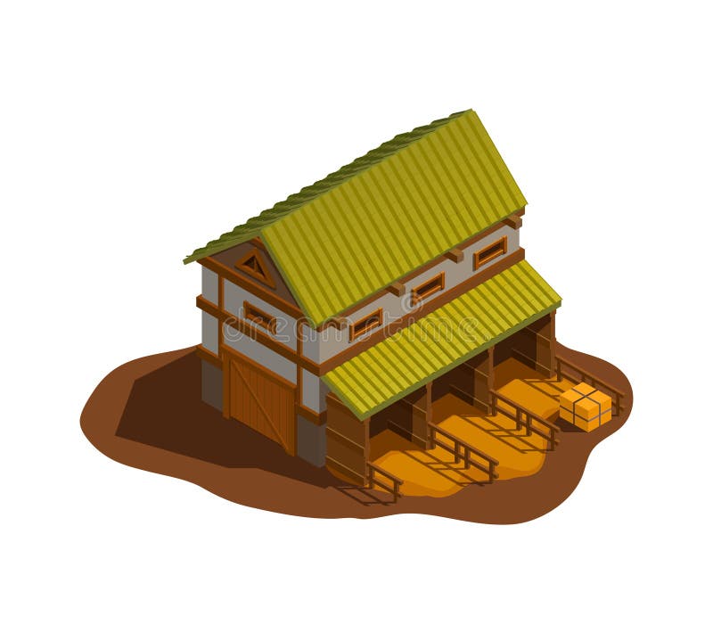 Isometric Cattle Barn Stock Illustrations – 139 Isometric Cattle Barn ...