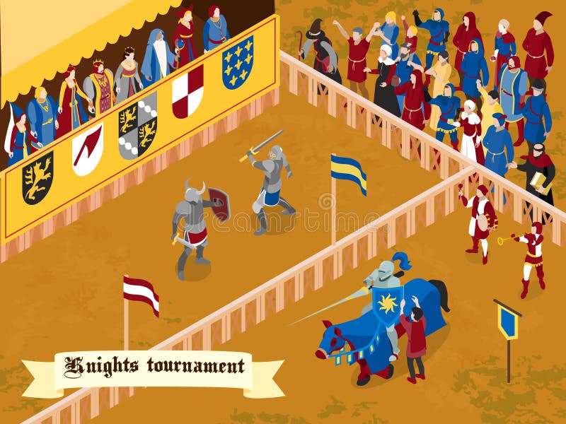 Medieval Heroes Isometric Composition Stock Vector - Illustration of ...