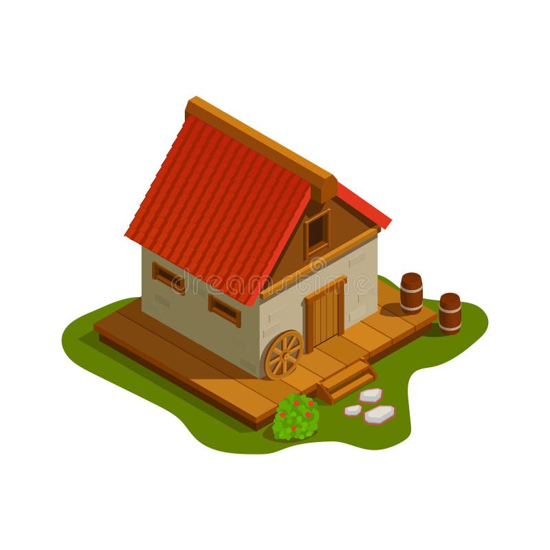 Isometric Medieval House stock vector. Illustration of medieval - 275125408
