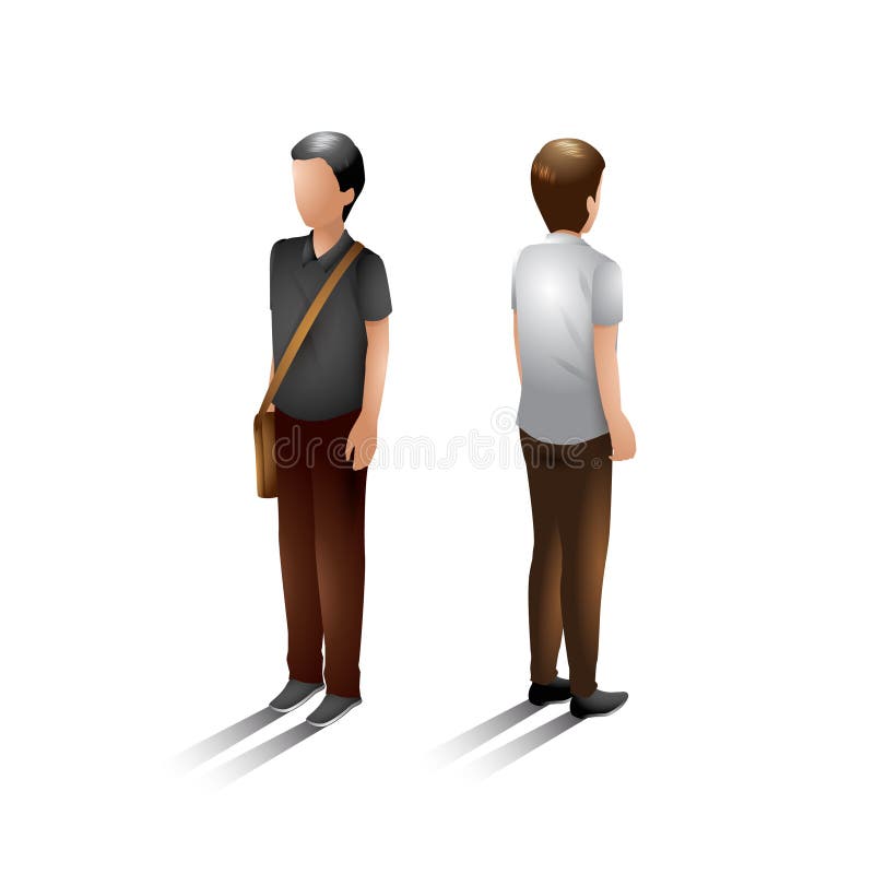 Isometric Men. Vector Illustration Decorative Design Stock Vector ...