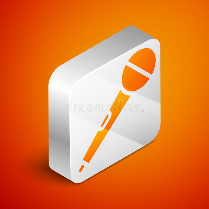 Isometric Microphone Icon Isolated on Orange Background. on Air Radio ...