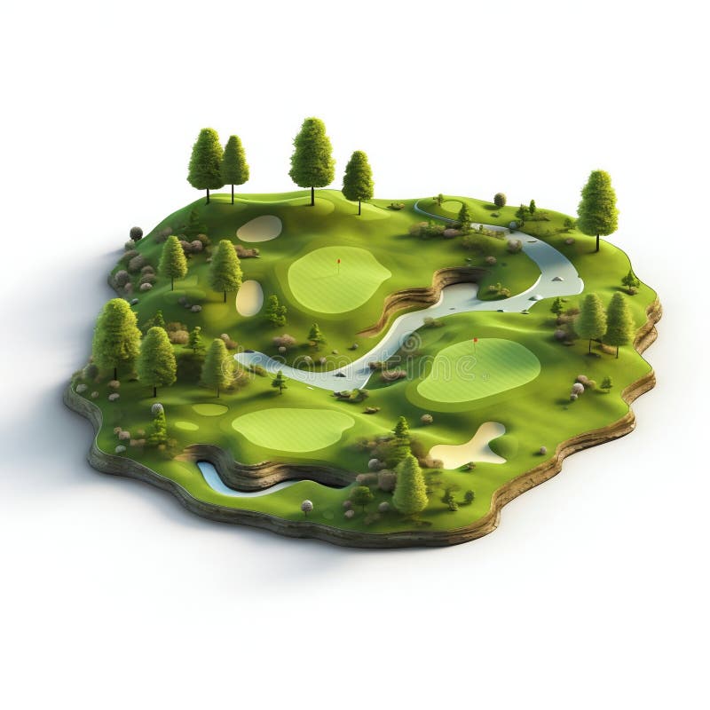 Isometric Miniature Golf Course Design. Generative Ai Stock ...