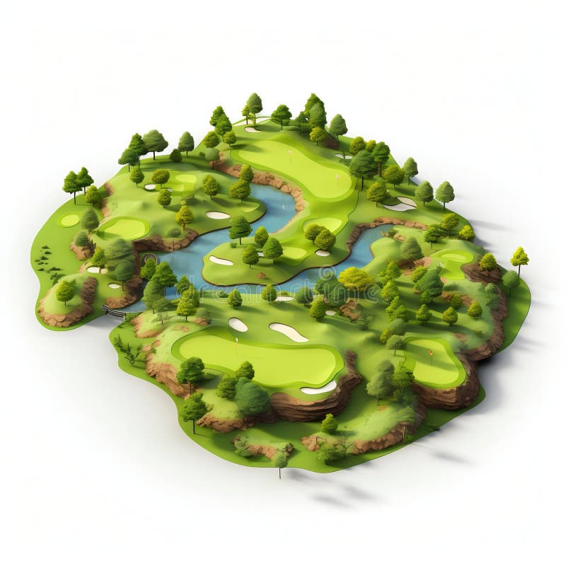 Isometric Miniature Golf Course Design. Generative Ai Stock ...