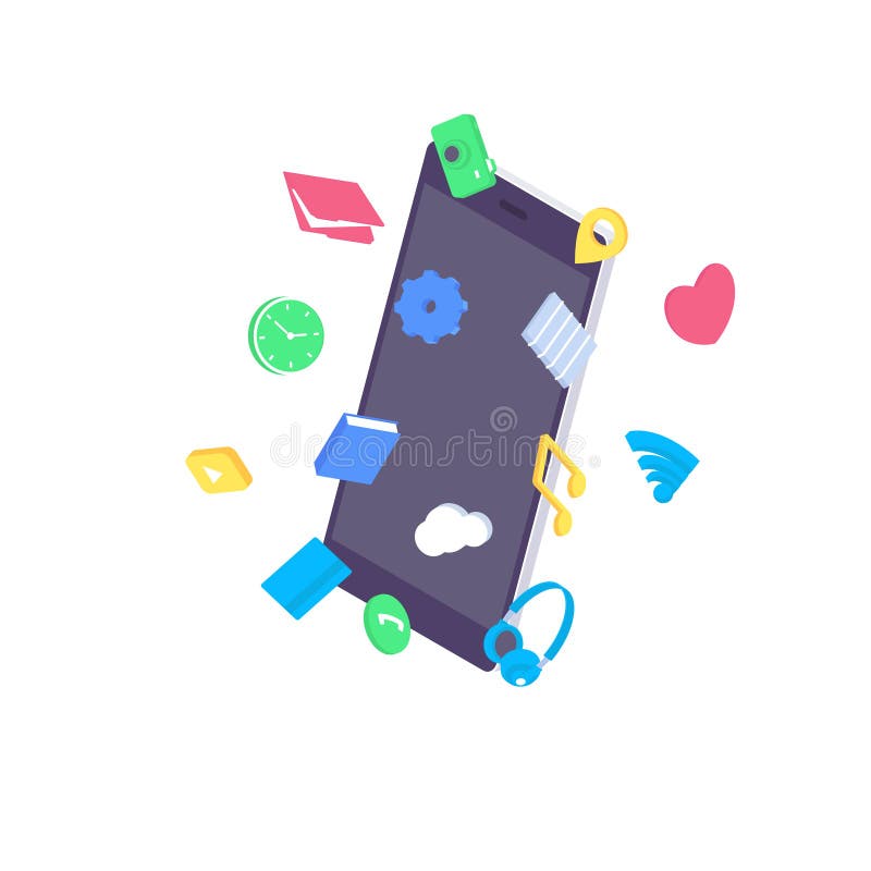 Isometric Mobile Application Flat App Digital Interface User Device ...