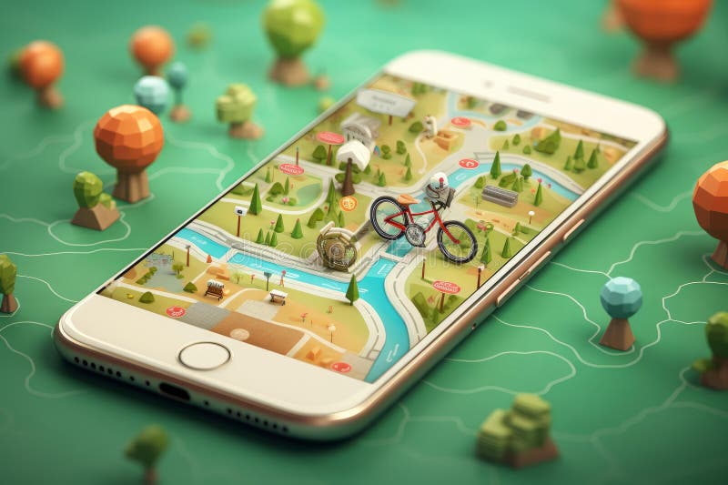 Isometric Mobile City Navigation Concept Stock Illustration ...