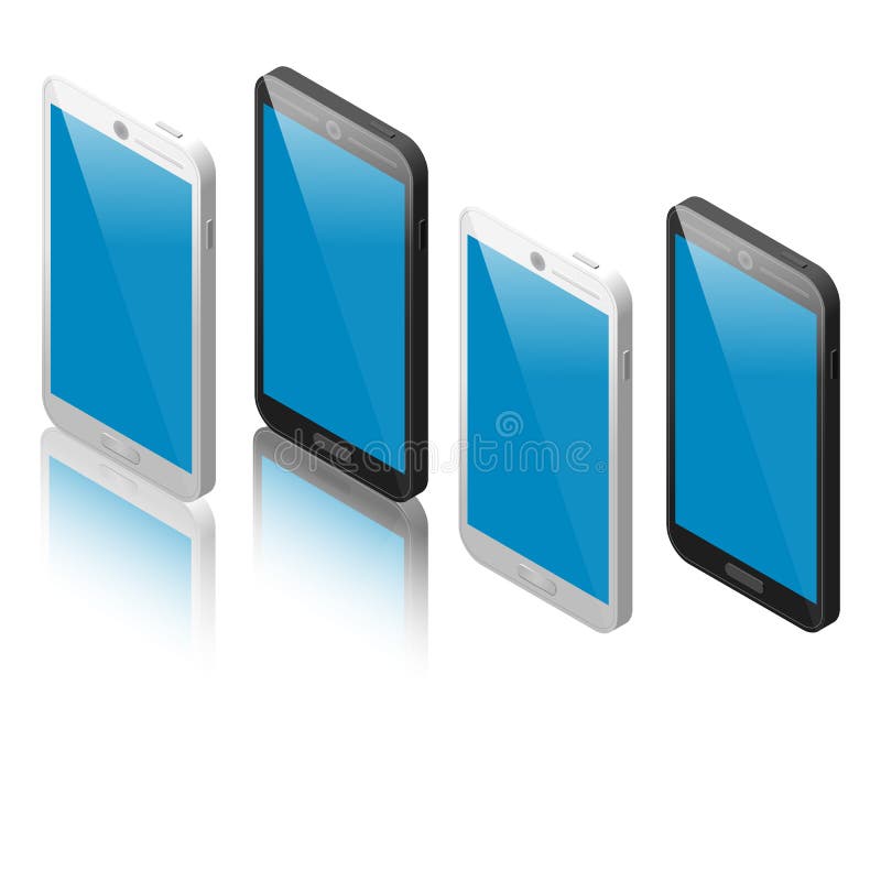 Isometric mobile phone stock vector. Illustration of interface - 61223648