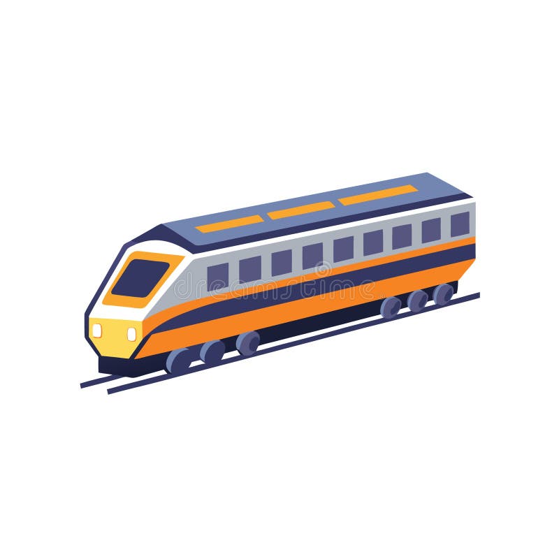 Isometric Modern High Speed Train Vector Illustration Stock ...