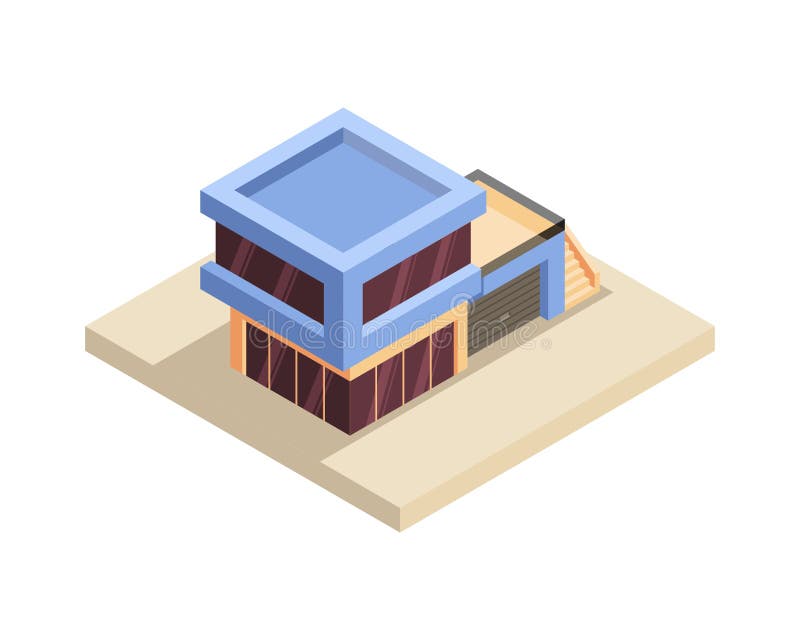 Isometric Modern House Flat Design Stock Vector - Illustration of ...