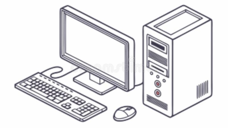 Isometric Modern PC Setup with Monitor and Tower, Vector Design ...