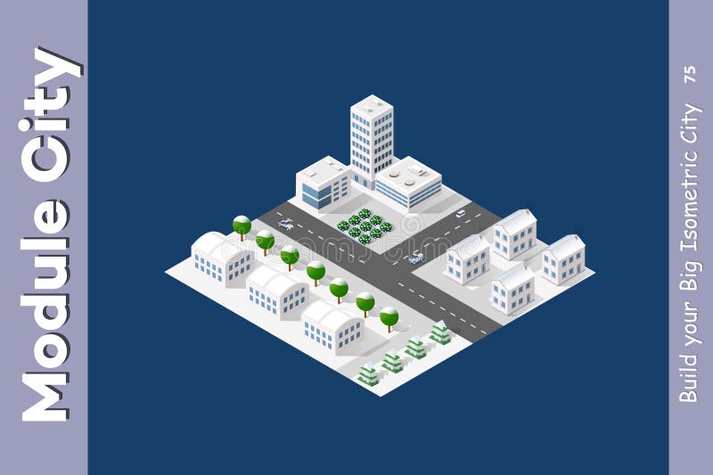 Isometric Module is Area Landscape Stock Vector - Illustration of home ...