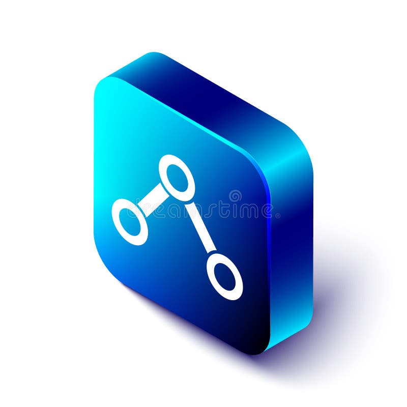 Isometric Molecule Icon Isolated on White Background. Structure of ...