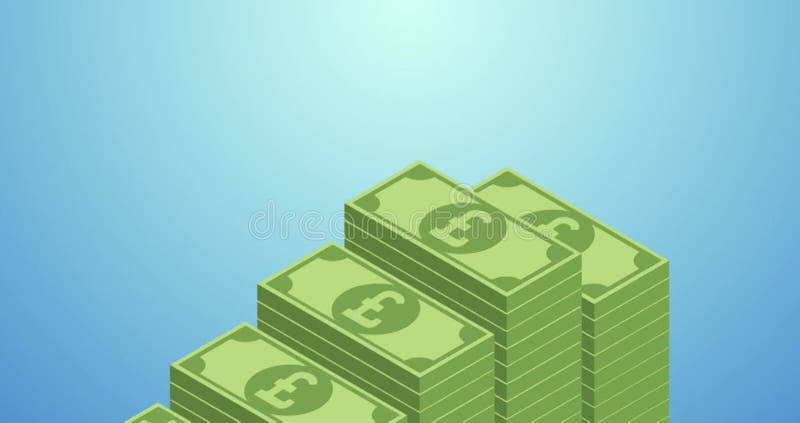 Isometric Money Growth Pound Currency Stack with Alpha Stock Video ...