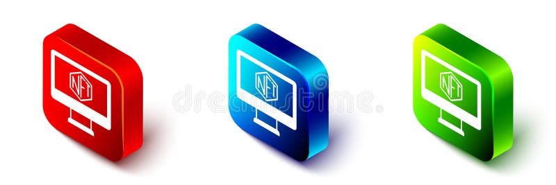 Isometric Monitor with Art Store App Icon Isolated on White Background ... Isometric Monitor with Art Store App Icon Isolated on White Background ...