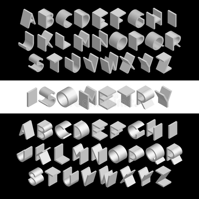 Isometric monochrome font stock vector. Illustration of expensive ...