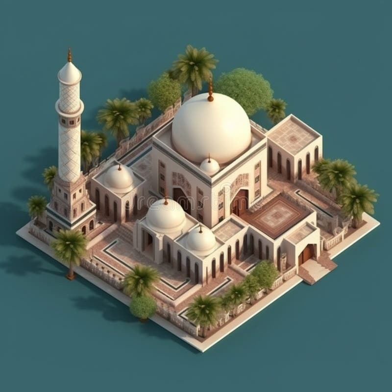 Isometric Mosque. Isometric Icon or Info Graphic Element Representing ...