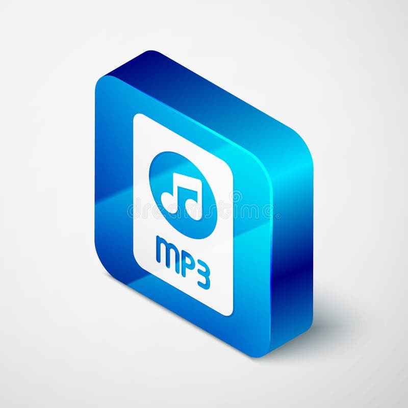 Isometric MP3 File Document. Download Mp3 Button Icon Isolated on Grey ...