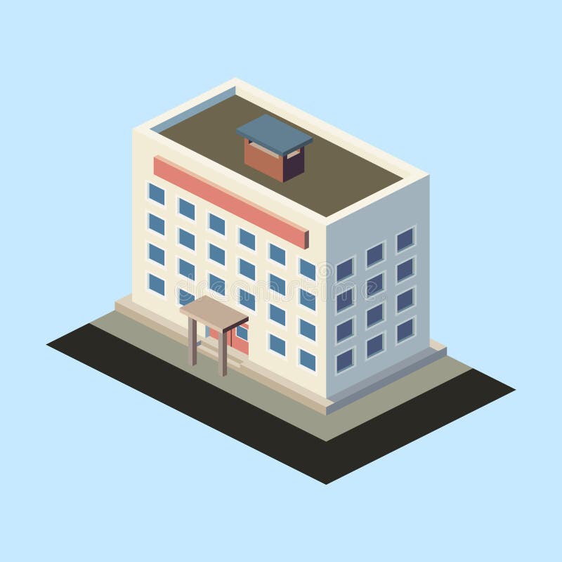 Isometric Multi-storey Building. Vector Illustration Stock Vector ...