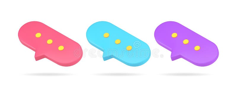 Isometric Multicolored Speech Bubble Quick Tips Set 3d Icon Vector ...