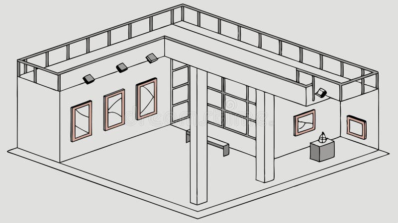 Isometric Museum Hallway, Art Exhibition Space, Vector Design ...