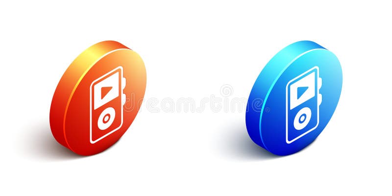Isometric Music Player Icon Isolated on White Background. Portable ...