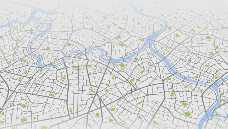 Isometric Navigate Mapping Technology for Distance Data, Path Turns. Abstract Map with Unique ...