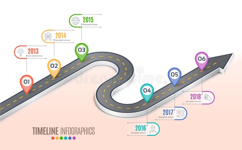 Isometric Navigation Map Infographic 8 Steps Timeline Concept. Stock ...