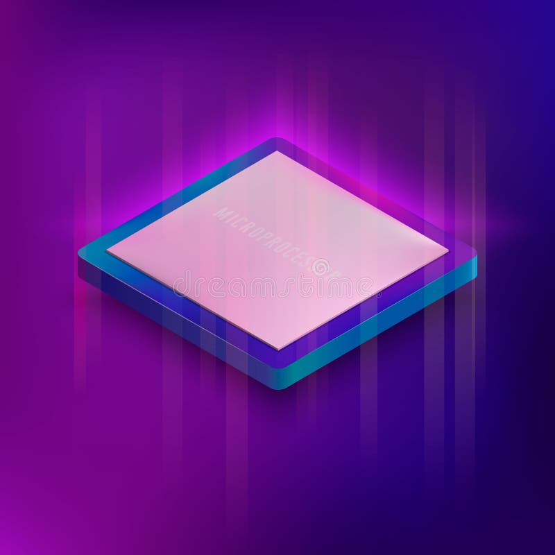 Microprocessor and Electronic Chips Icons . Set Chip Vector ...