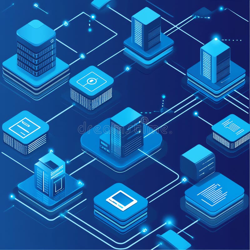 Isometric Network Data Center Server Technology Stock Illustration ...