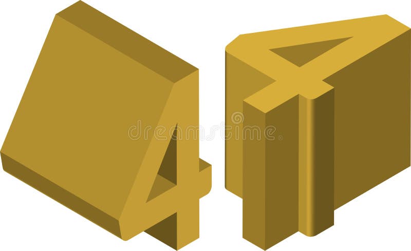 Isometric Number 4. Template for Creating Logos, Emblems, Monograms ...