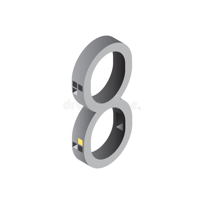 Isometric Number 8. Vector Illustration Decorative Design Stock ...