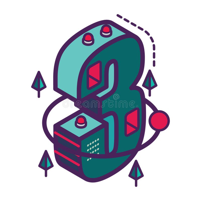 Isometric Number 3. Vector Illustration Decorative Design Stock Vector ...