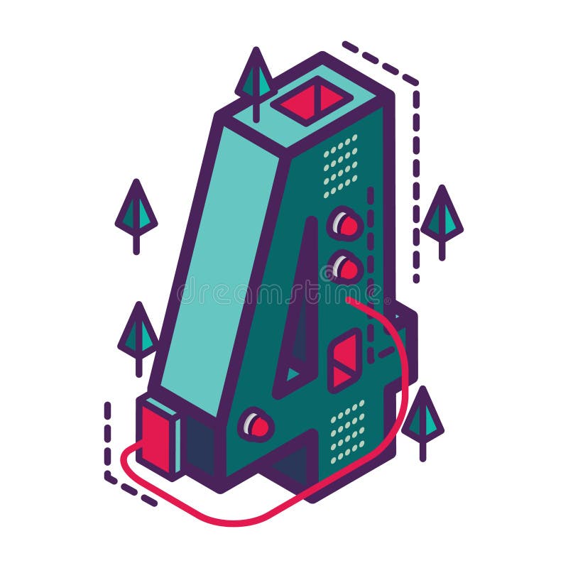 Isometric Number 4. Vector Illustration Decorative Design Stock Vector ...