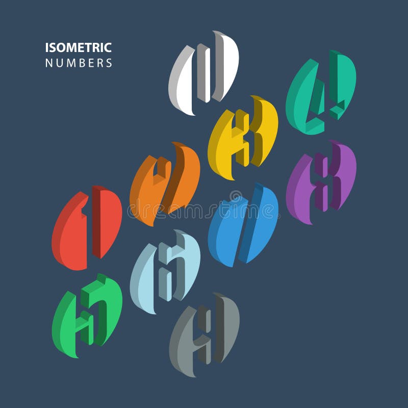 Isometric numbers set. stock vector. Illustration of count - 63671507