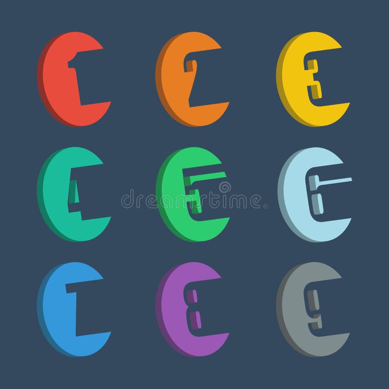 Isometric Numbers Set. Design Vector Illustration Stock Vector ...