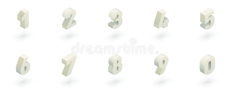 Isometric numbers set stock vector. Illustration of graphic - 63092546